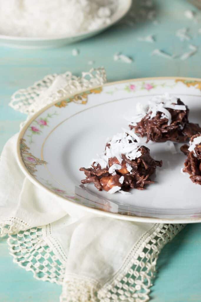Chocolate Coconut Cornflake Clusters (No Bake!) - Cup of Zest