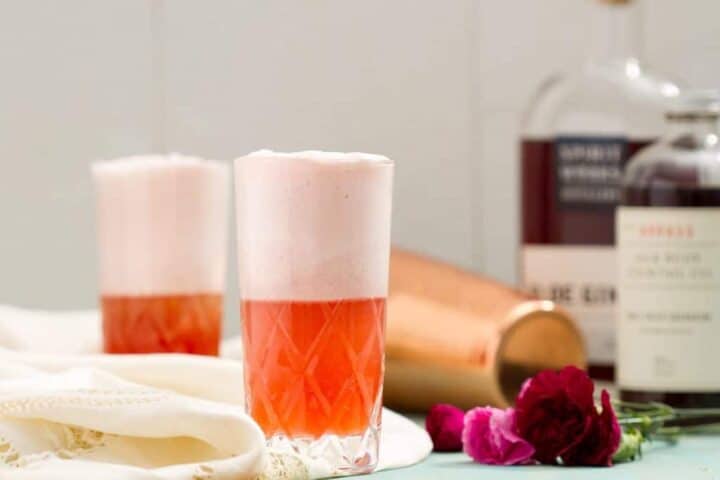 Ruby Fizz Cocktail with Sloe Gin - Cup of Zest