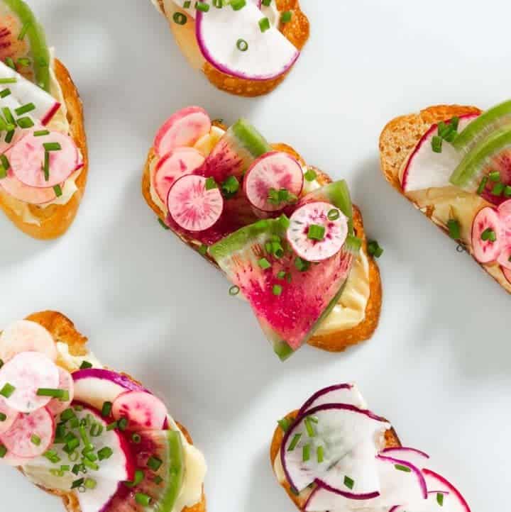 Radishes and Butter Crostini Appetizer - Cup of Zest