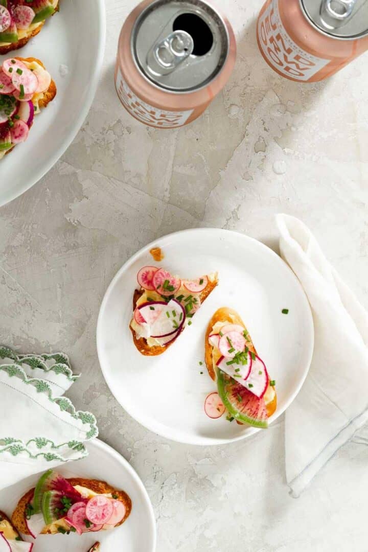 Radishes and Butter Crostini Appetizer - Cup of Zest