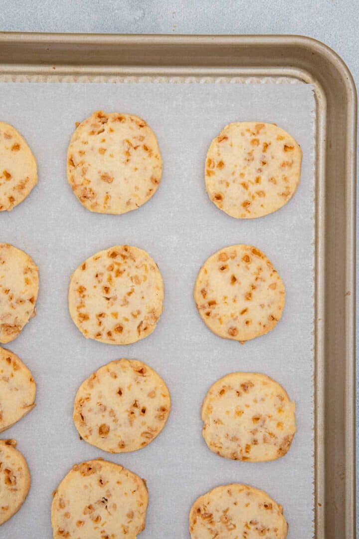 Buttery Slice and Bake Toffee Shortbread Cookies - Cup of Zest