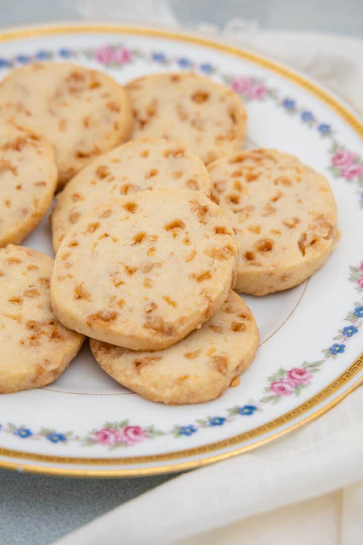 Buttery Slice and Bake Toffee Shortbread Cookies - Cup of Zest