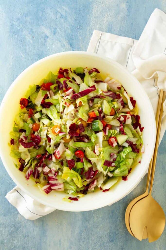 Vegan Friendly! Chopped Salad w/ Iceberg & Radicchio - Cup of Zest